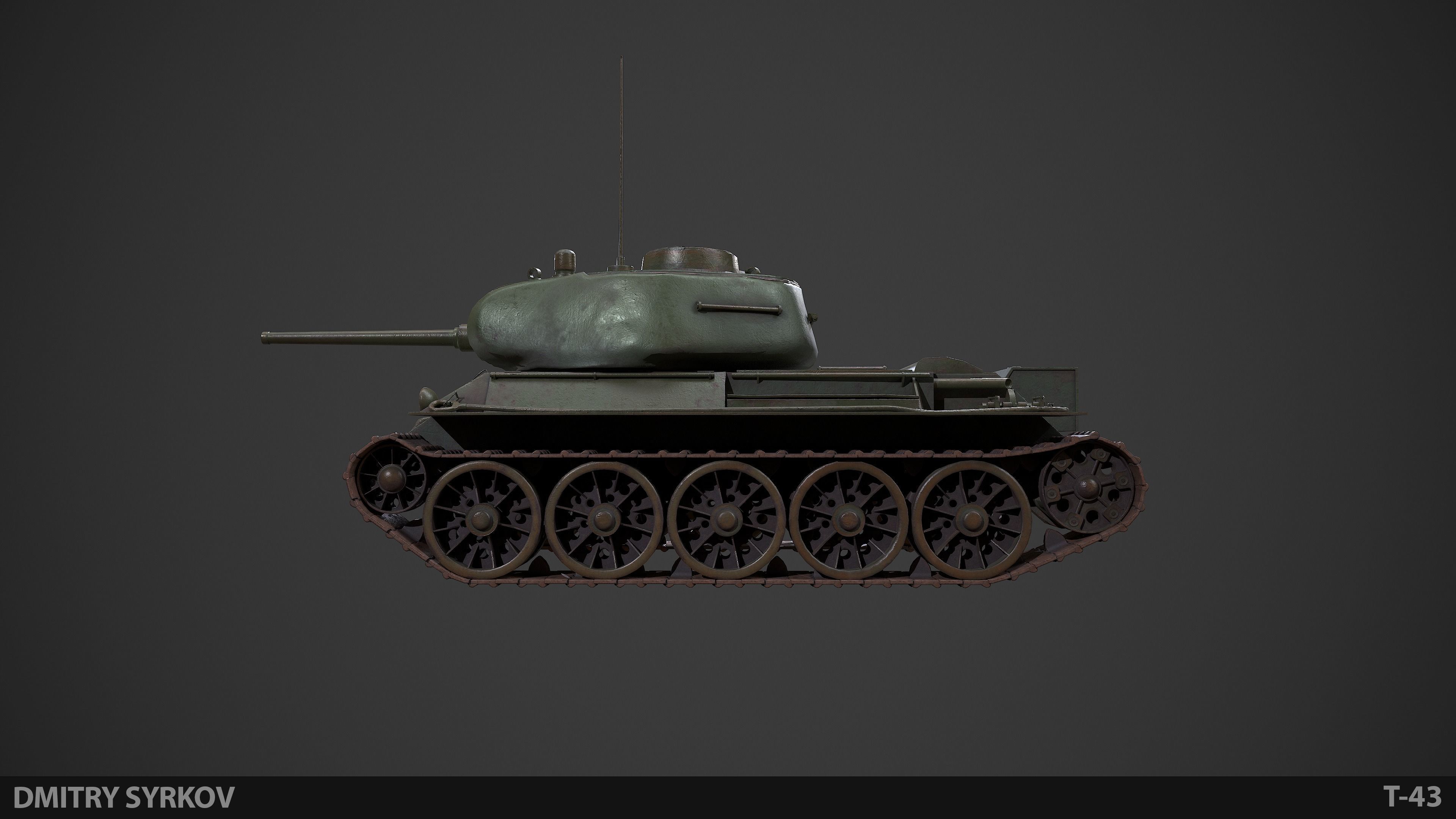 3D model T-43 Tank Gameready VR / AR / low-poly | CGTrader