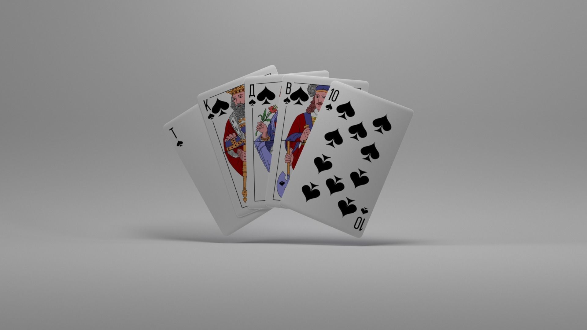 3D model 36 Russian playing cards VR / AR / low-poly | CGTrader