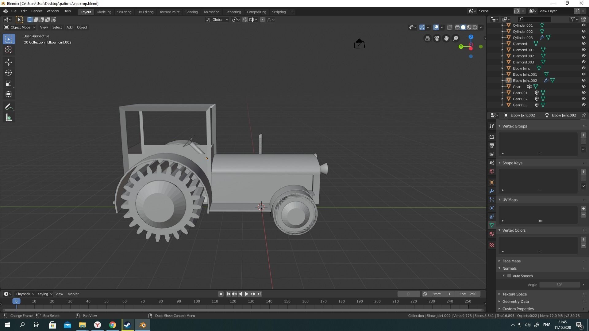 3D model Traktor VR / AR / low-poly | CGTrader