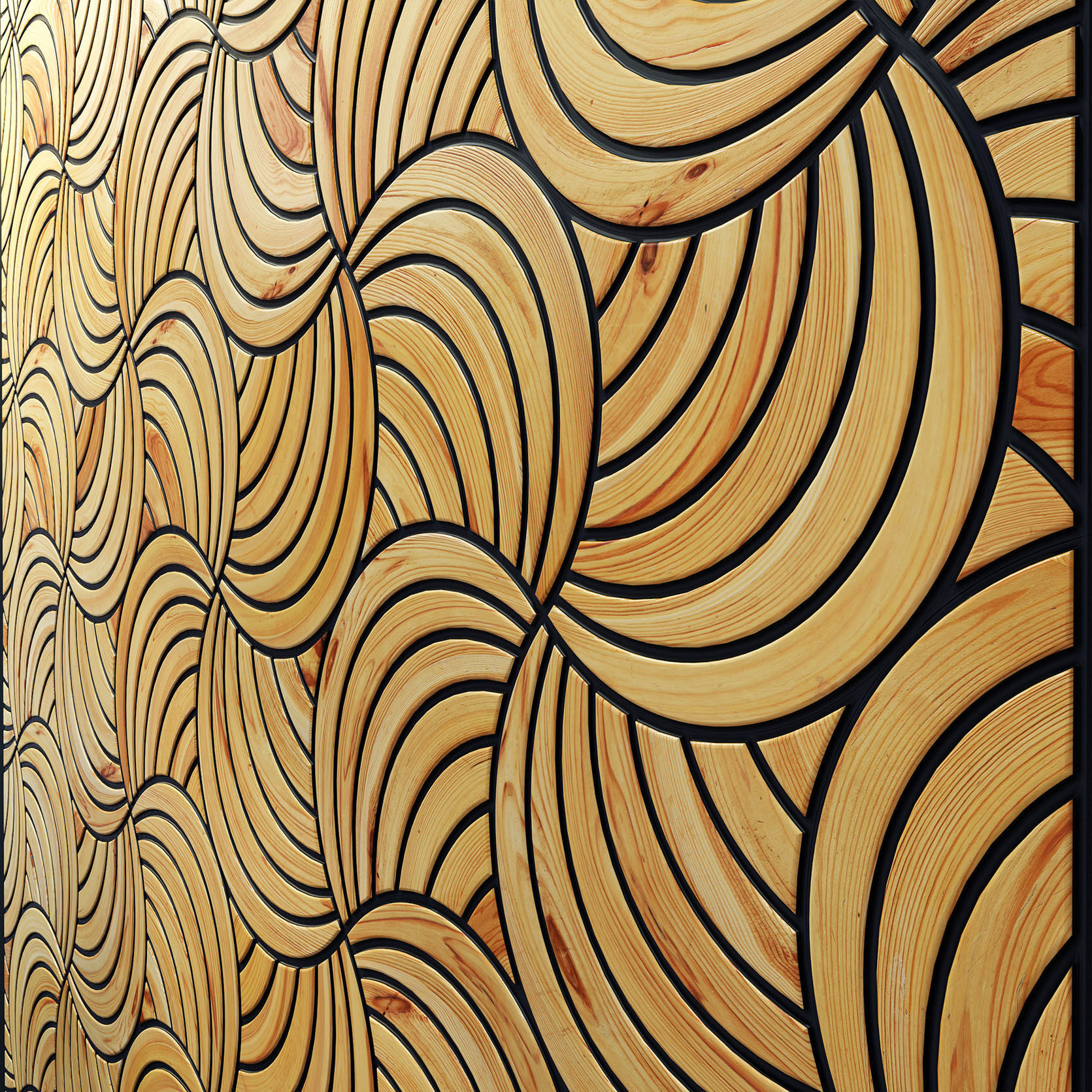 Wood panel 3d Art Deco 2 3D model | CGTrader
