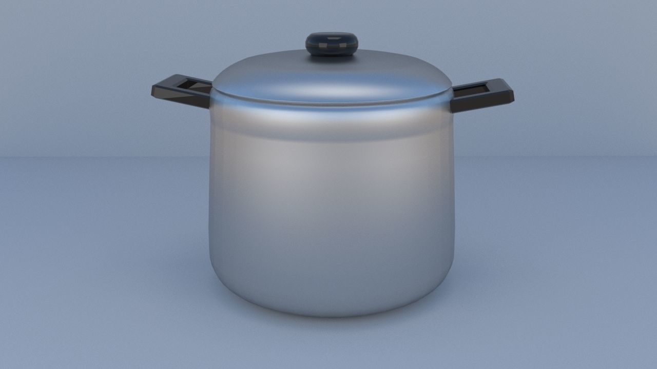low poly cooker stainless steel pot free 3D model | CGTrader