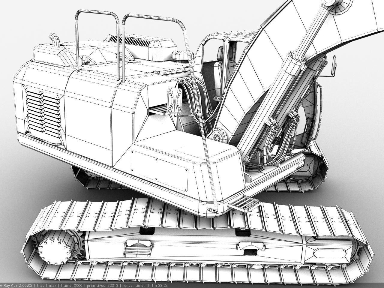 3D model TRACKED EXCAVATOR VR / AR / low-poly | CGTrader