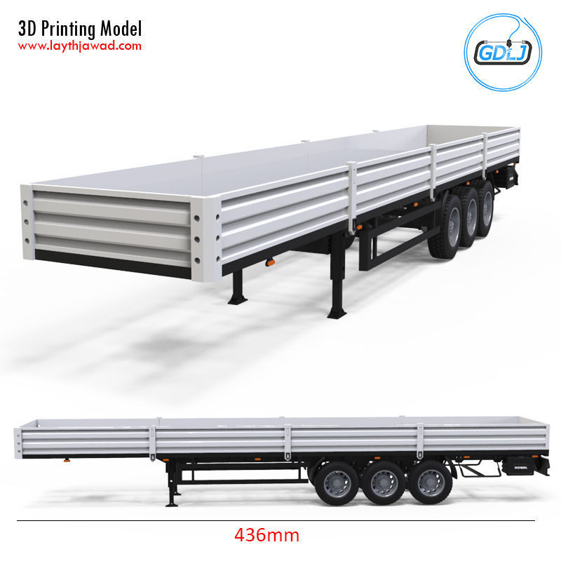 Trailer 1-32 Scale 3D model 3D printable | CGTrader