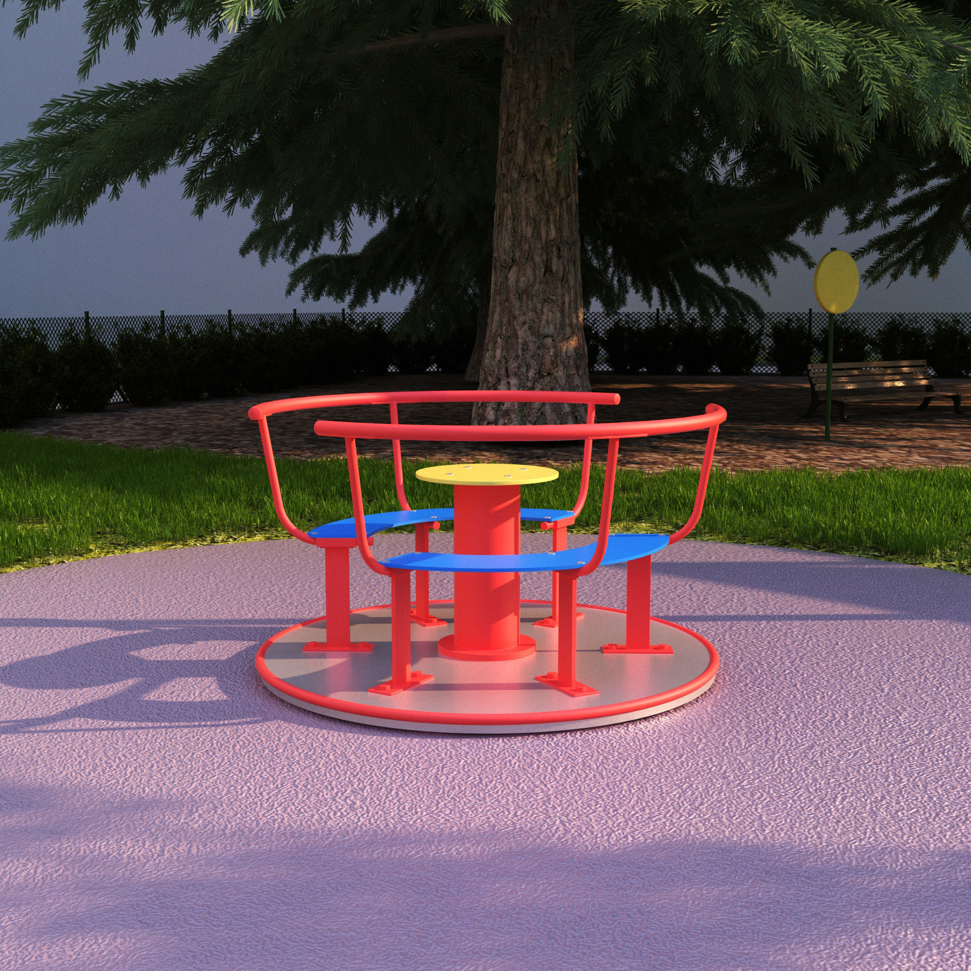 Playground carousel 3D model MAX OBJ 3DS FBX