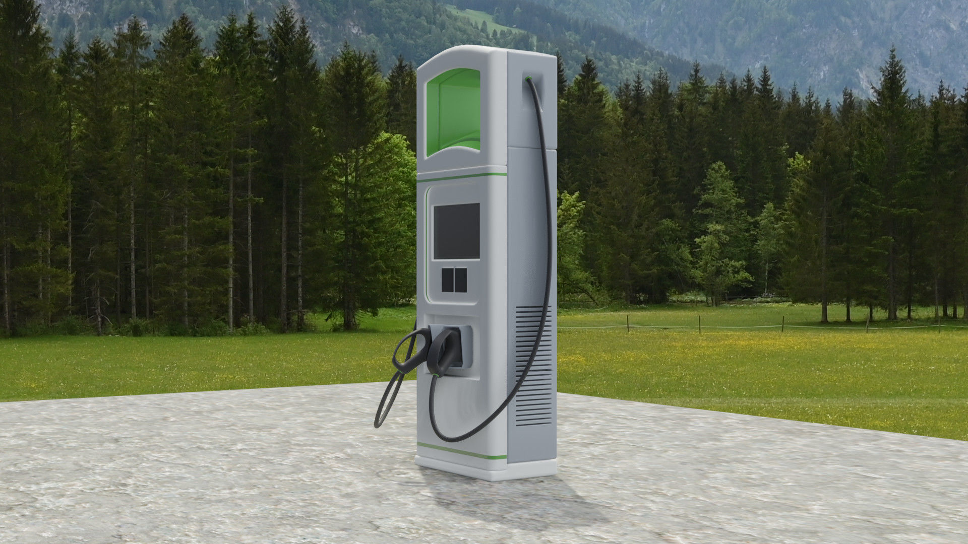 EV charging station 3D model | CGTrader