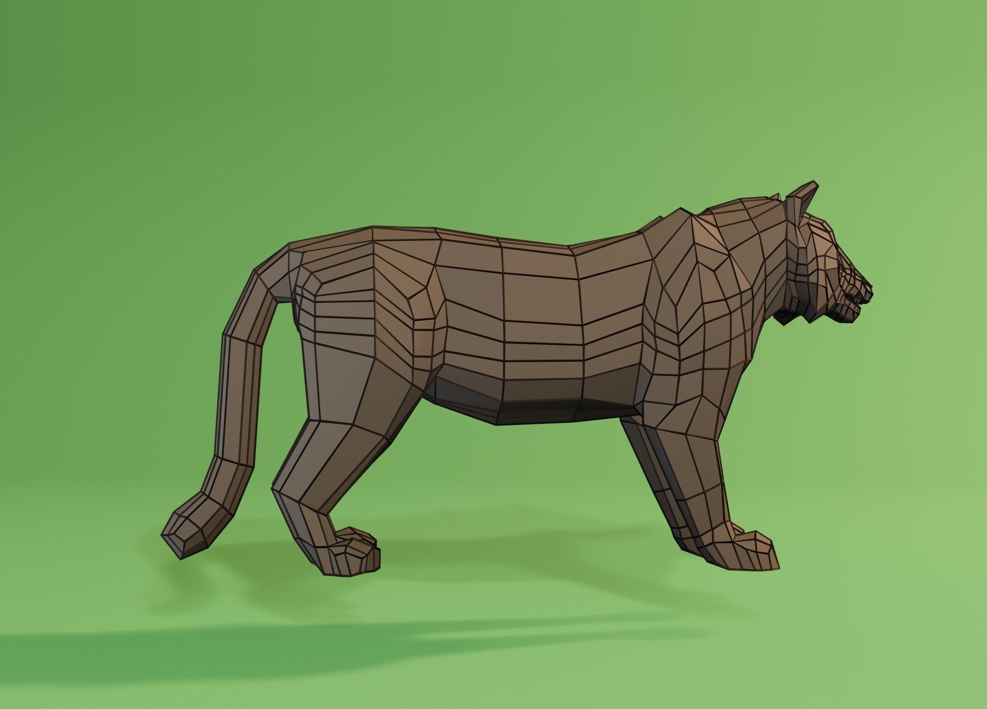 3D model Low Poly Tiger VR / AR / low-poly rigged animated | CGTrader