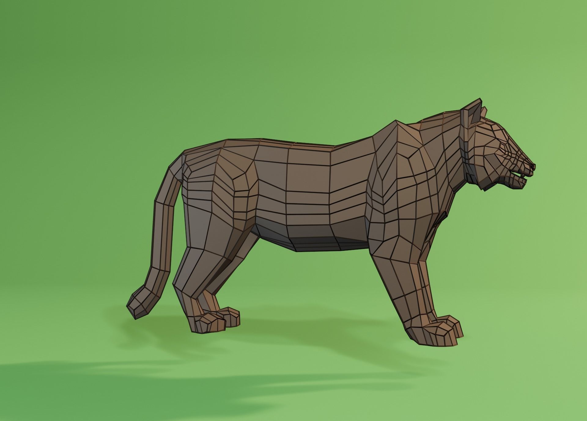 3D model Low Poly Tiger VR / AR / low-poly rigged animated | CGTrader