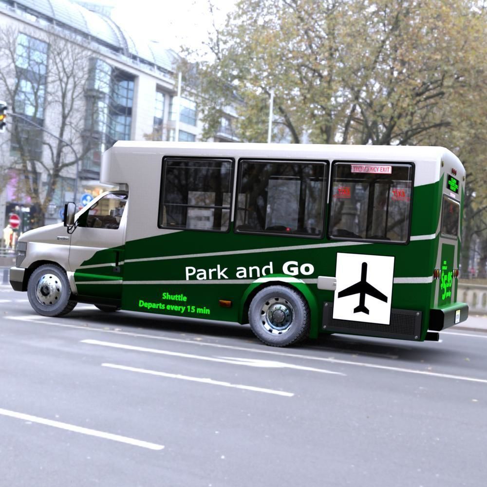 Shuttle Bus model in mutiple formats 3D model rigged | CGTrader