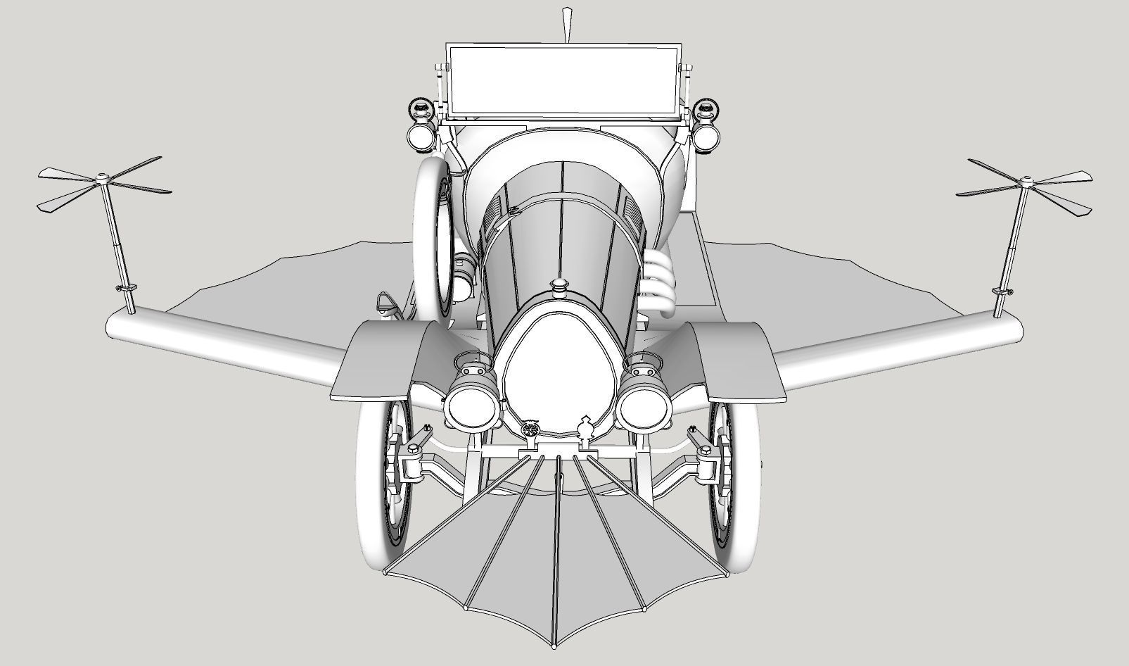 Chitty Chitty Bang Bang car PRINTABLE LOW POLY 3D model 3D printable ...
