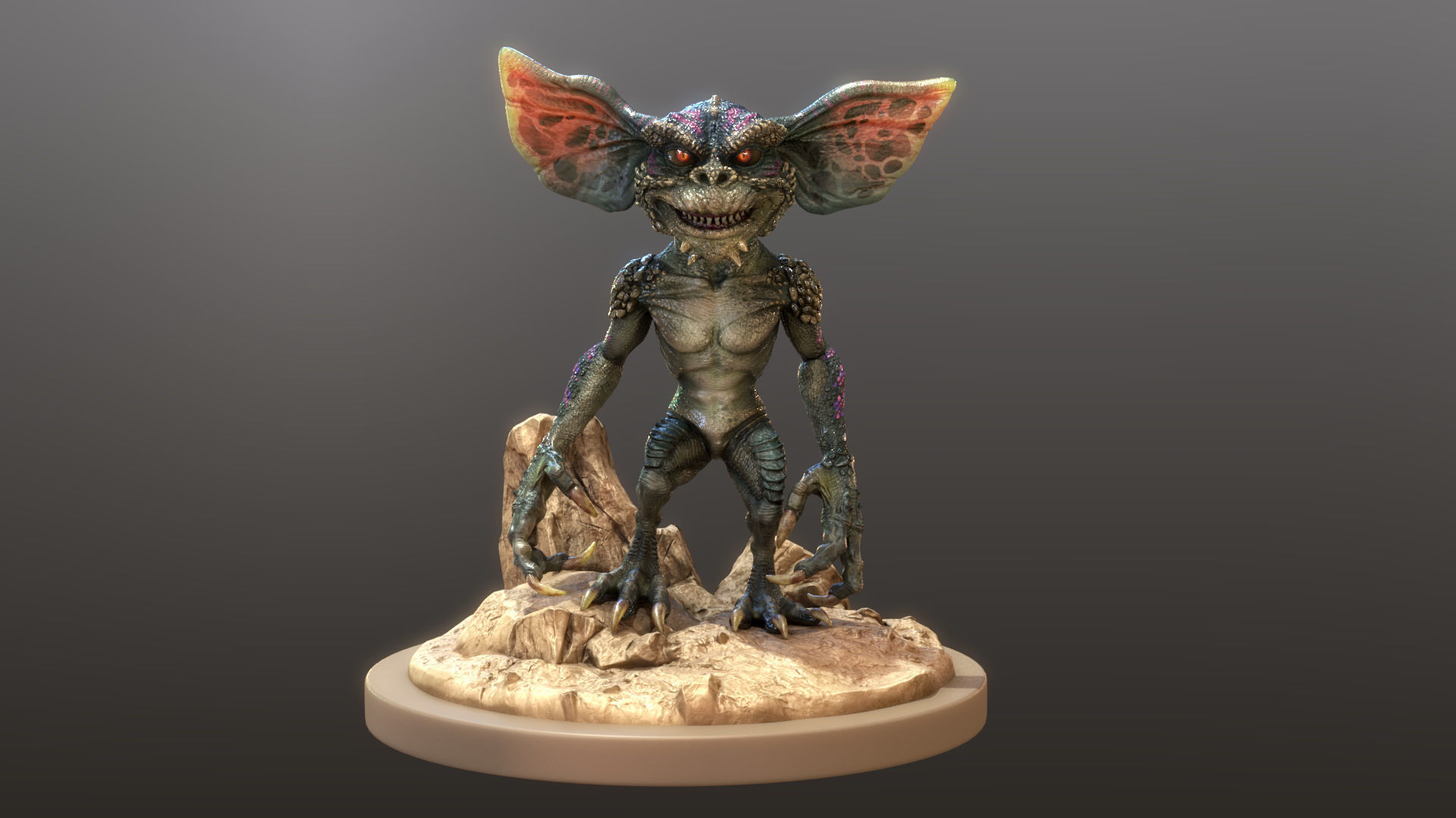 Gremlin statue 3D model rigged | CGTrader