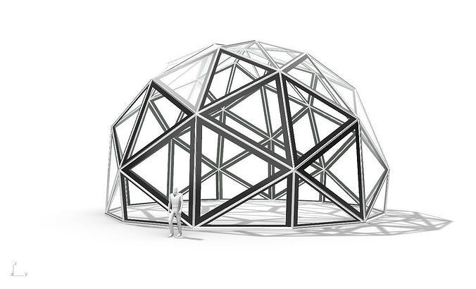 Triangulated 3D dome geodesic dome like structure v1 3D model | CGTrader