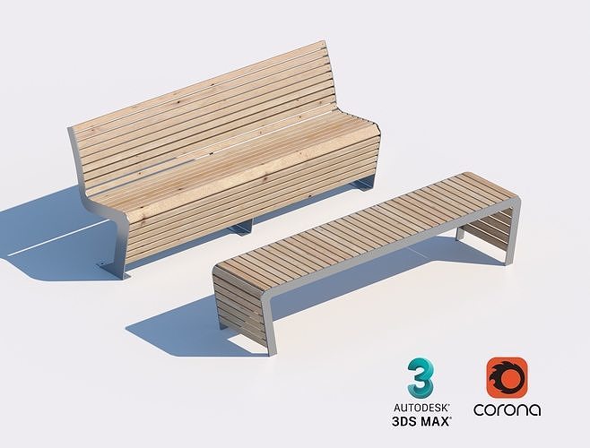 modern street parametric benches 3D model | CGTrader