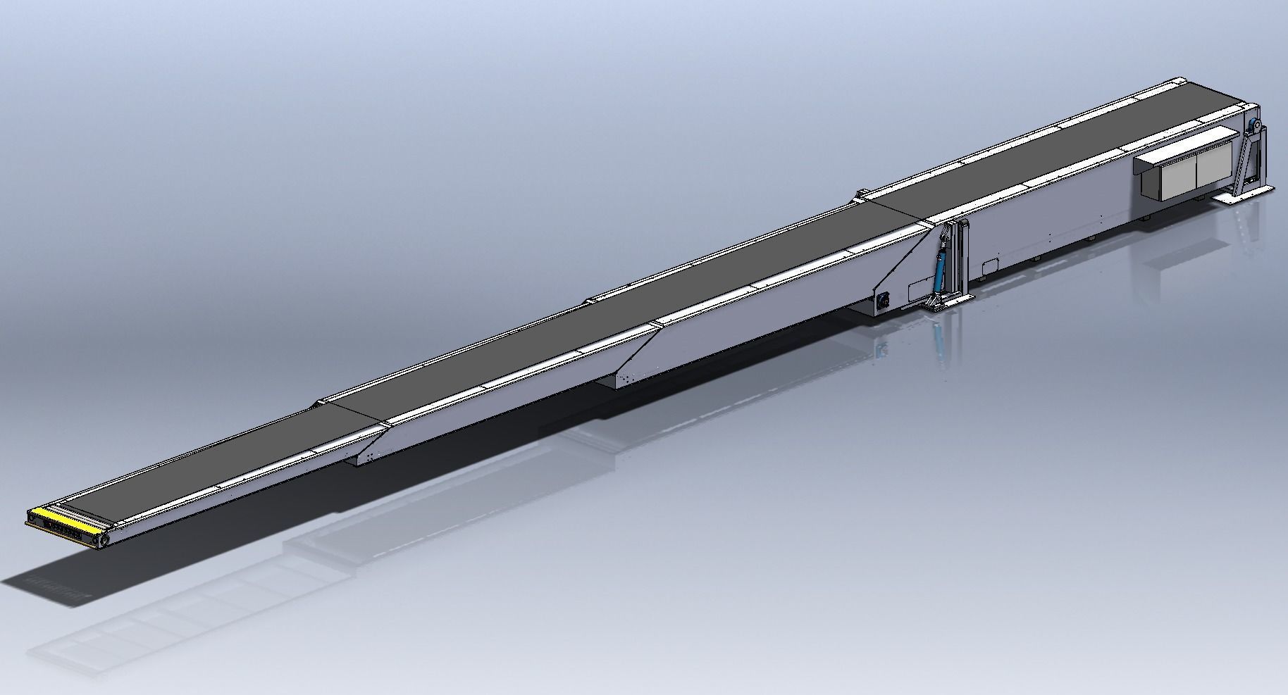 3D design of four-section telescopic belt loading conveyor 3D model ...