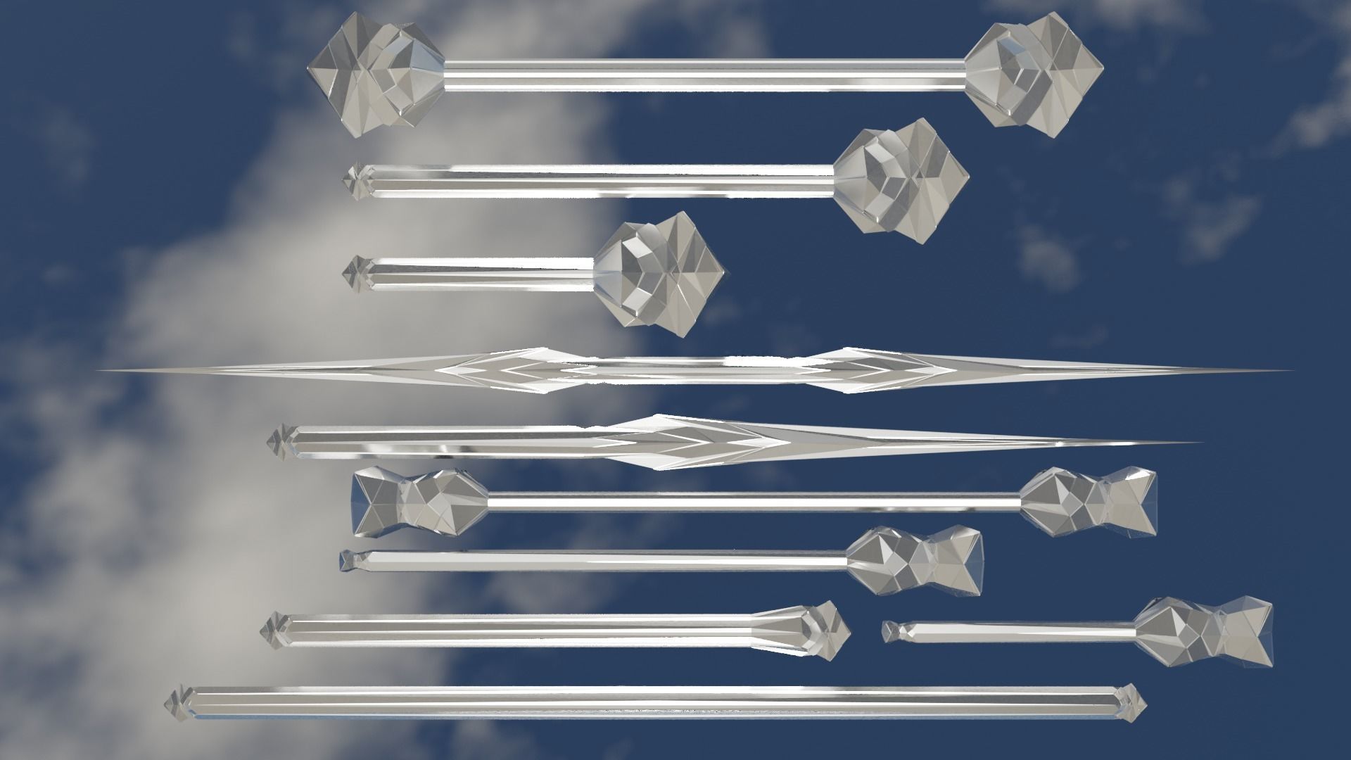 3D model Futuristic Cubic Silver Weapons VR / AR / low-poly | CGTrader