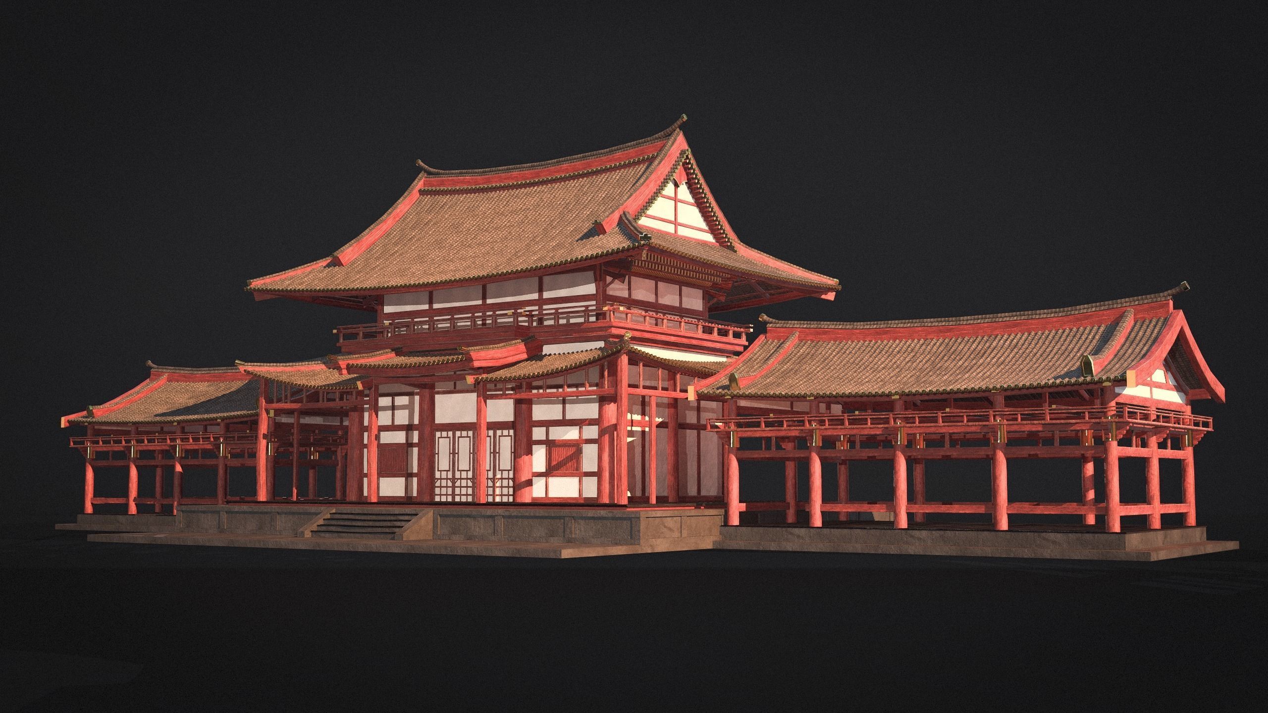 3D model Japanese Temple VR / AR / low-poly | CGTrader