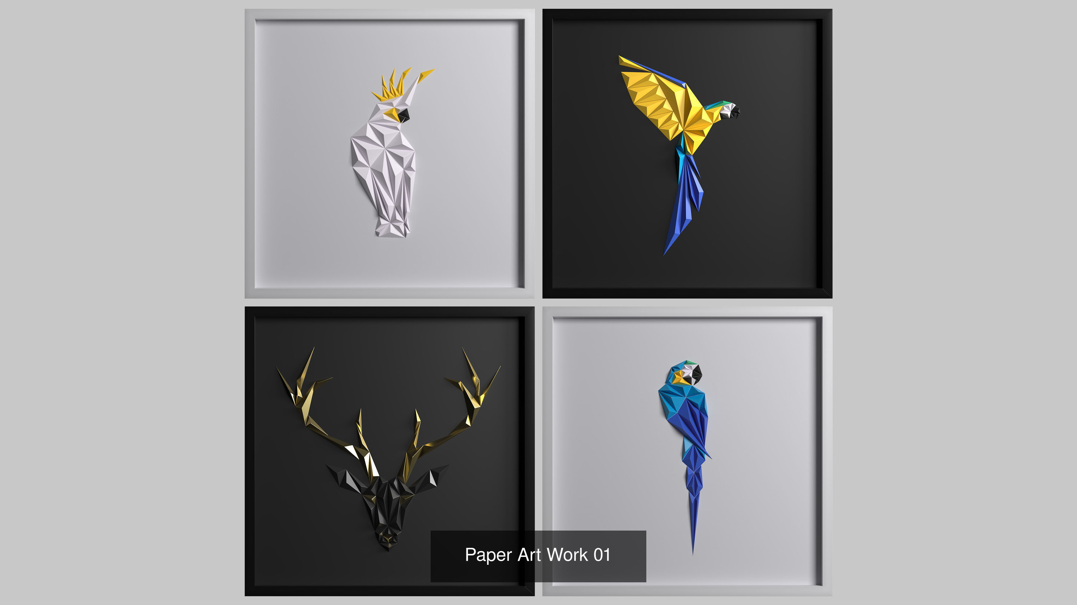 Paper Art Work 3D Model Collection | CGTrader