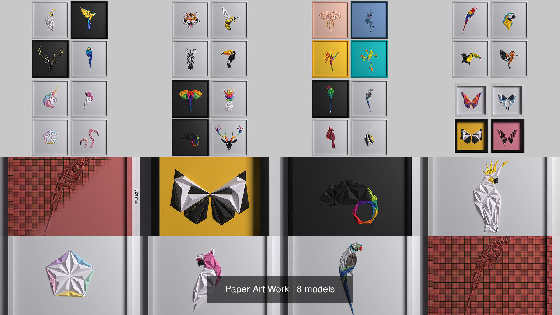 Paper Art Work 3D Model Collection | CGTrader