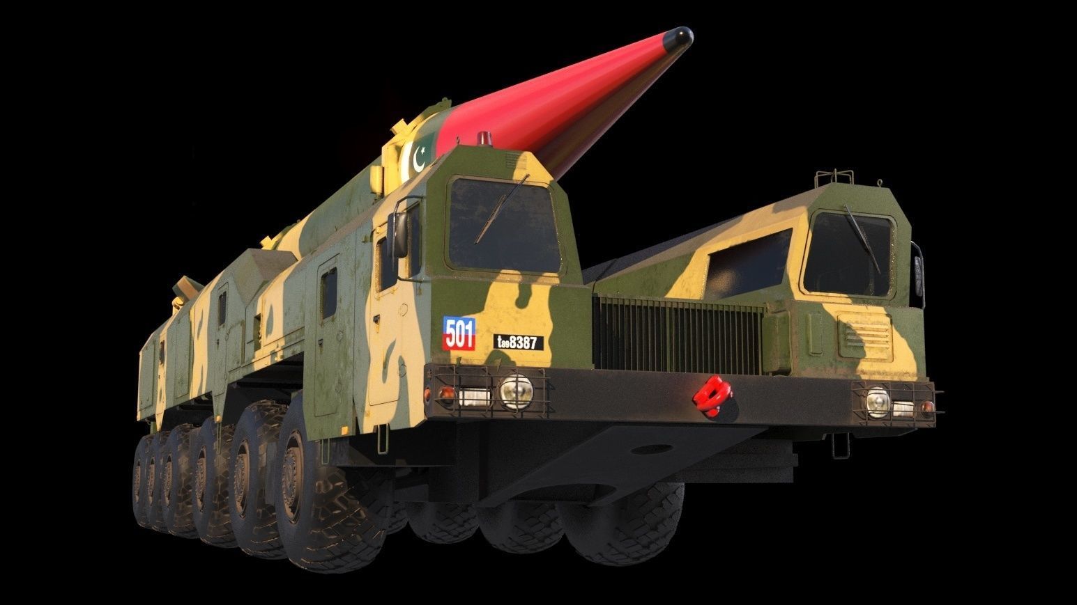 Shaheen-2 missile launcher 3D model | CGTrader