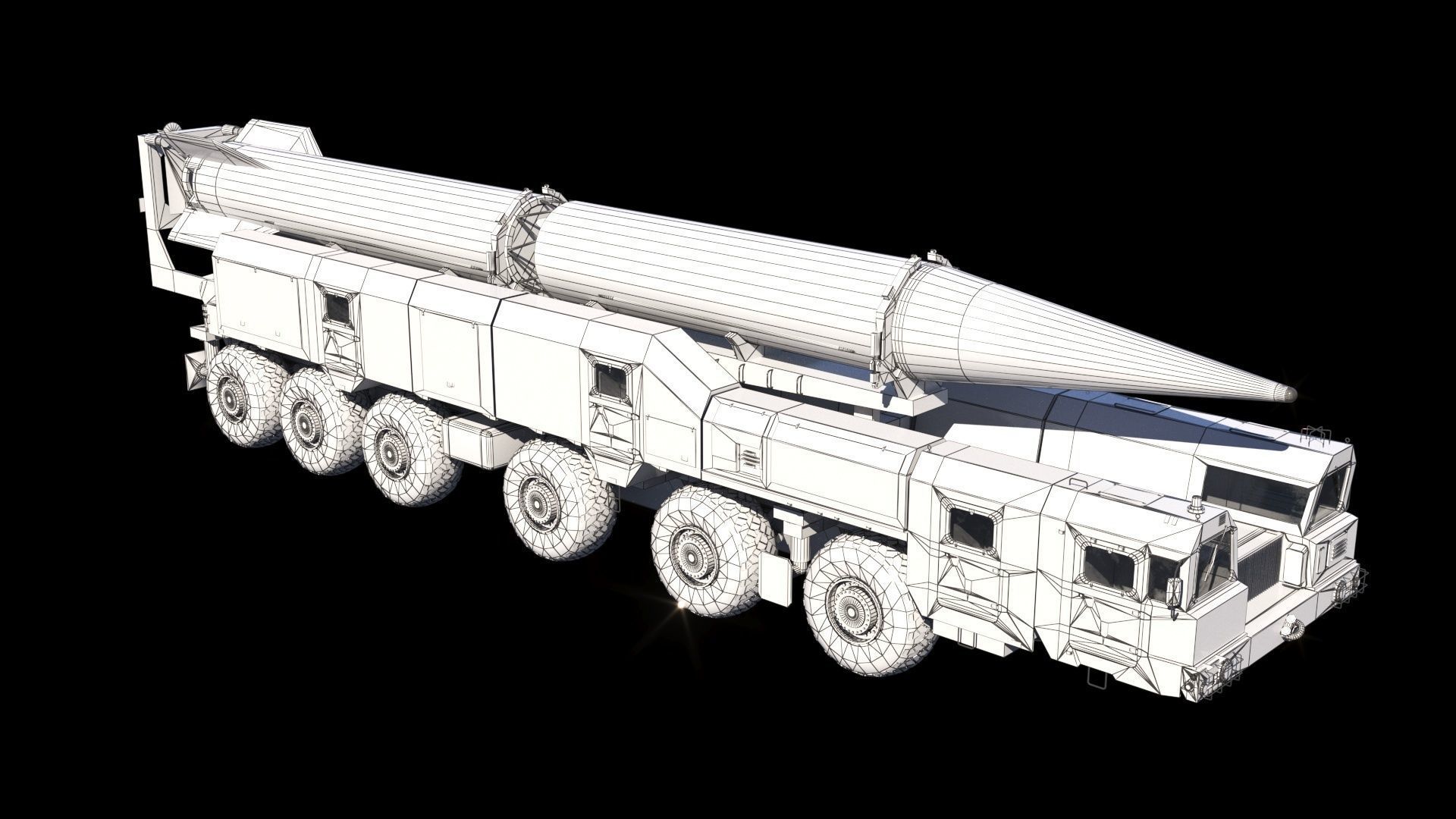 Shaheen-2 missile launcher 3D model | CGTrader