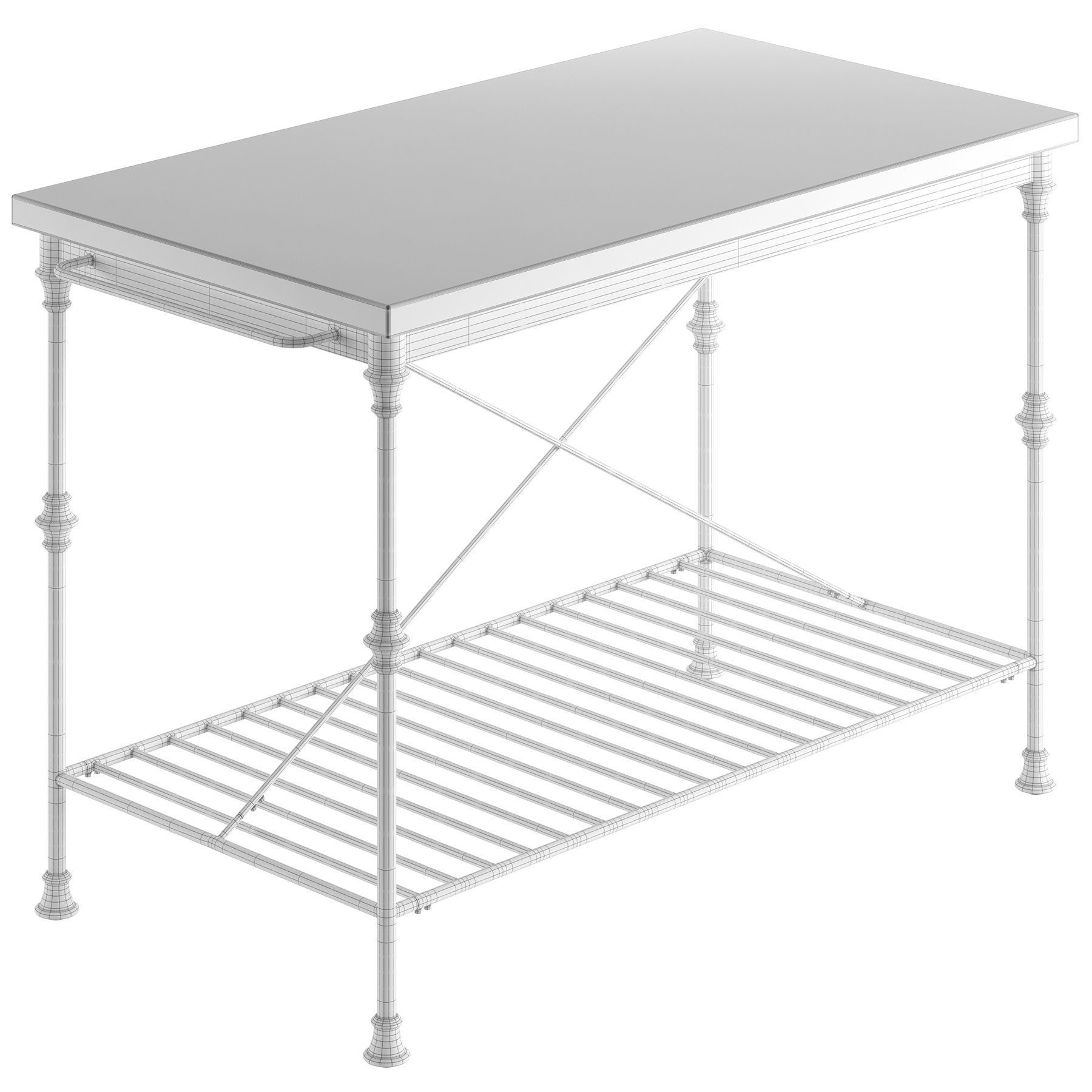 Crate and Barrel French Kitchen Island 3D model | CGTrader