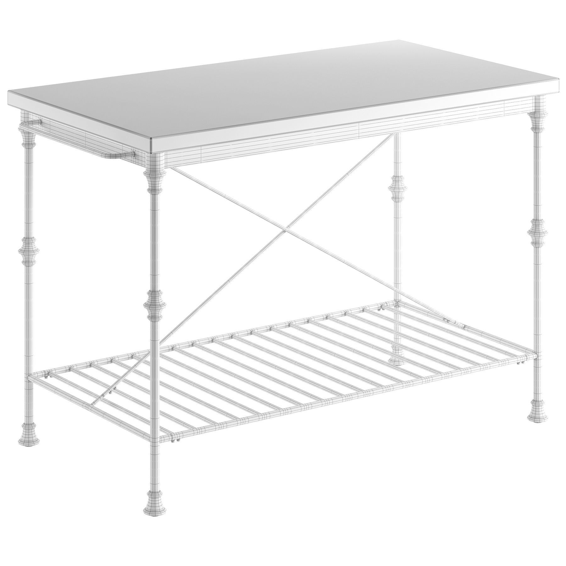 Crate and Barrel French Kitchen Island 3D model | CGTrader