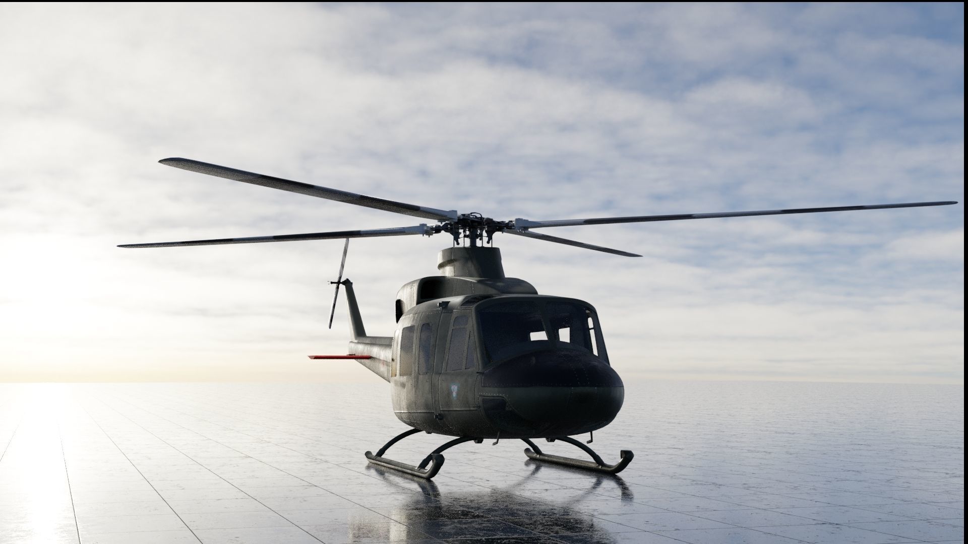 Bell 412 military attack and transport helicopter 3D model | CGTrader