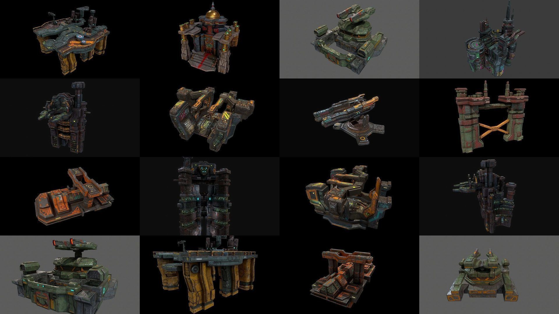 Low poly Sci fi buildings pack 3D Model Collection | CGTrader