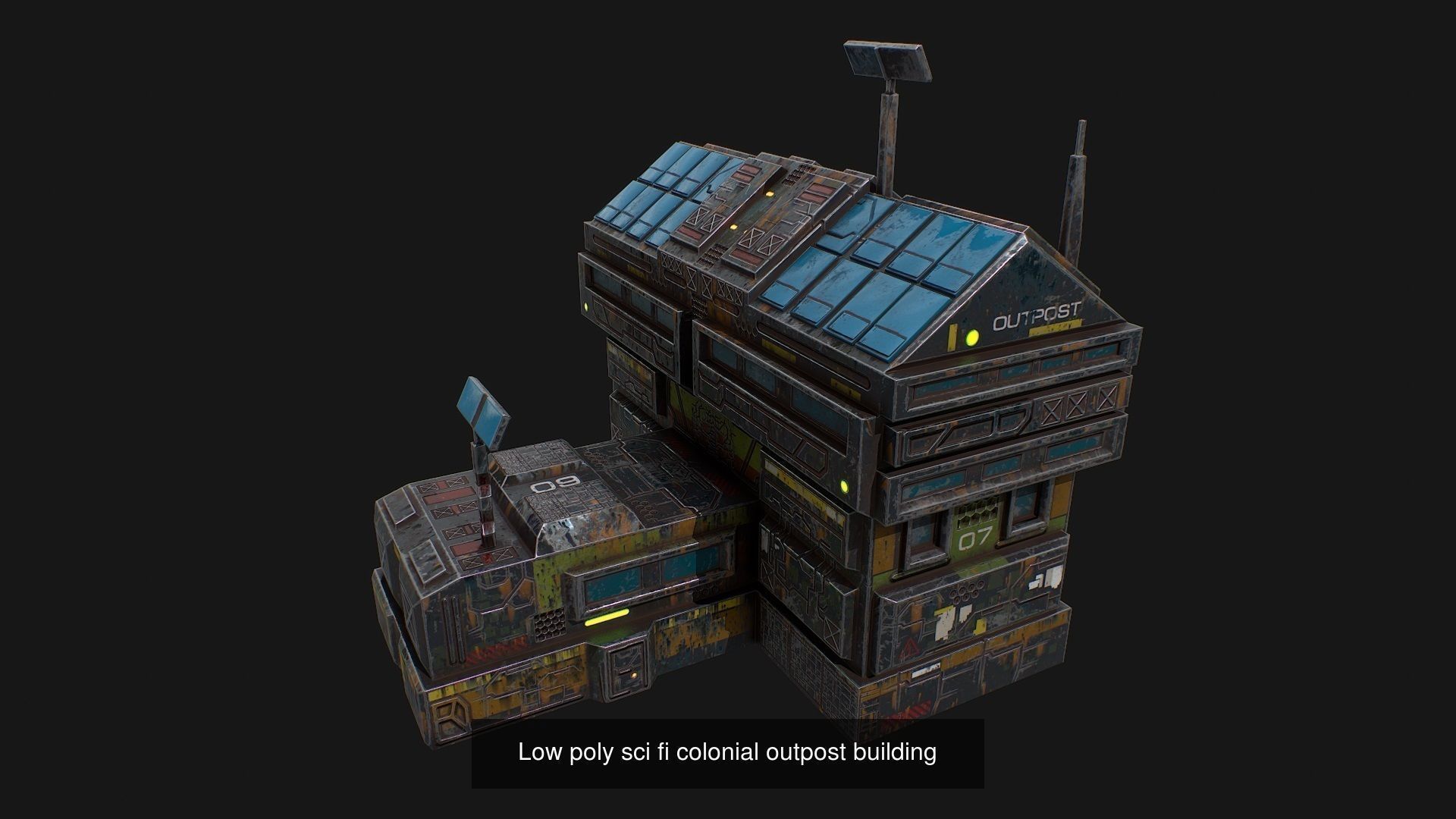 Low poly Sci fi buildings pack 3D Model Collection | CGTrader