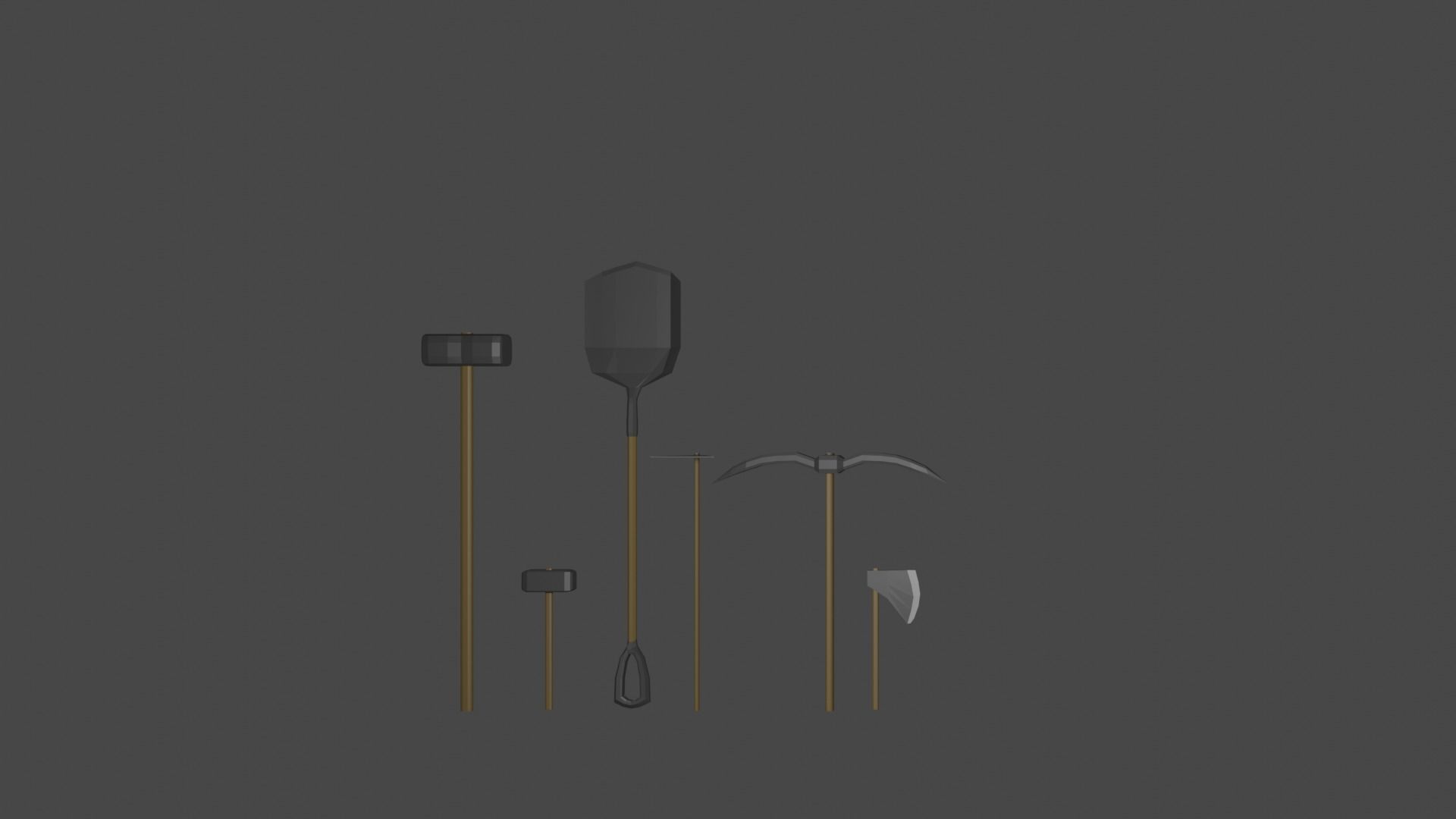 low poly tools basic bundle free 3D model | CGTrader