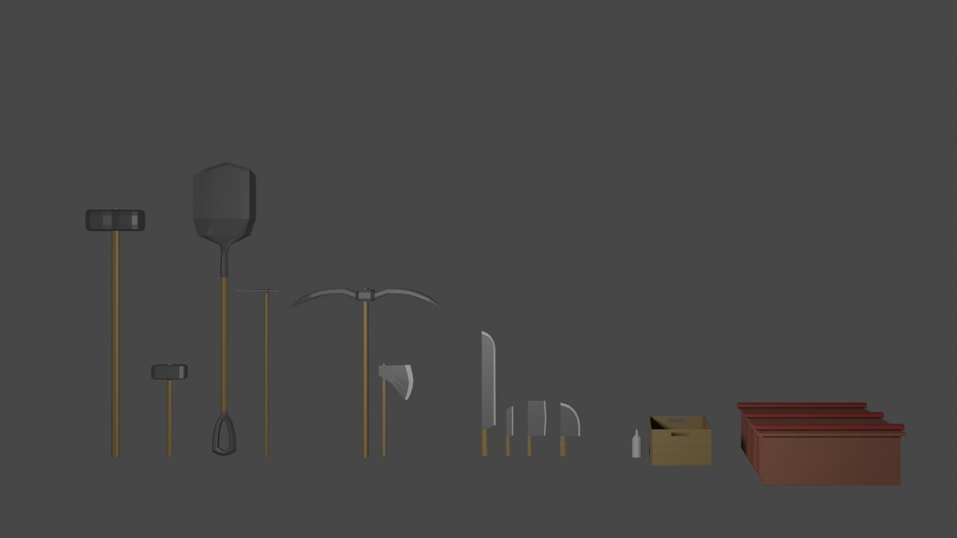 low poly tools basic bundle free 3D model | CGTrader
