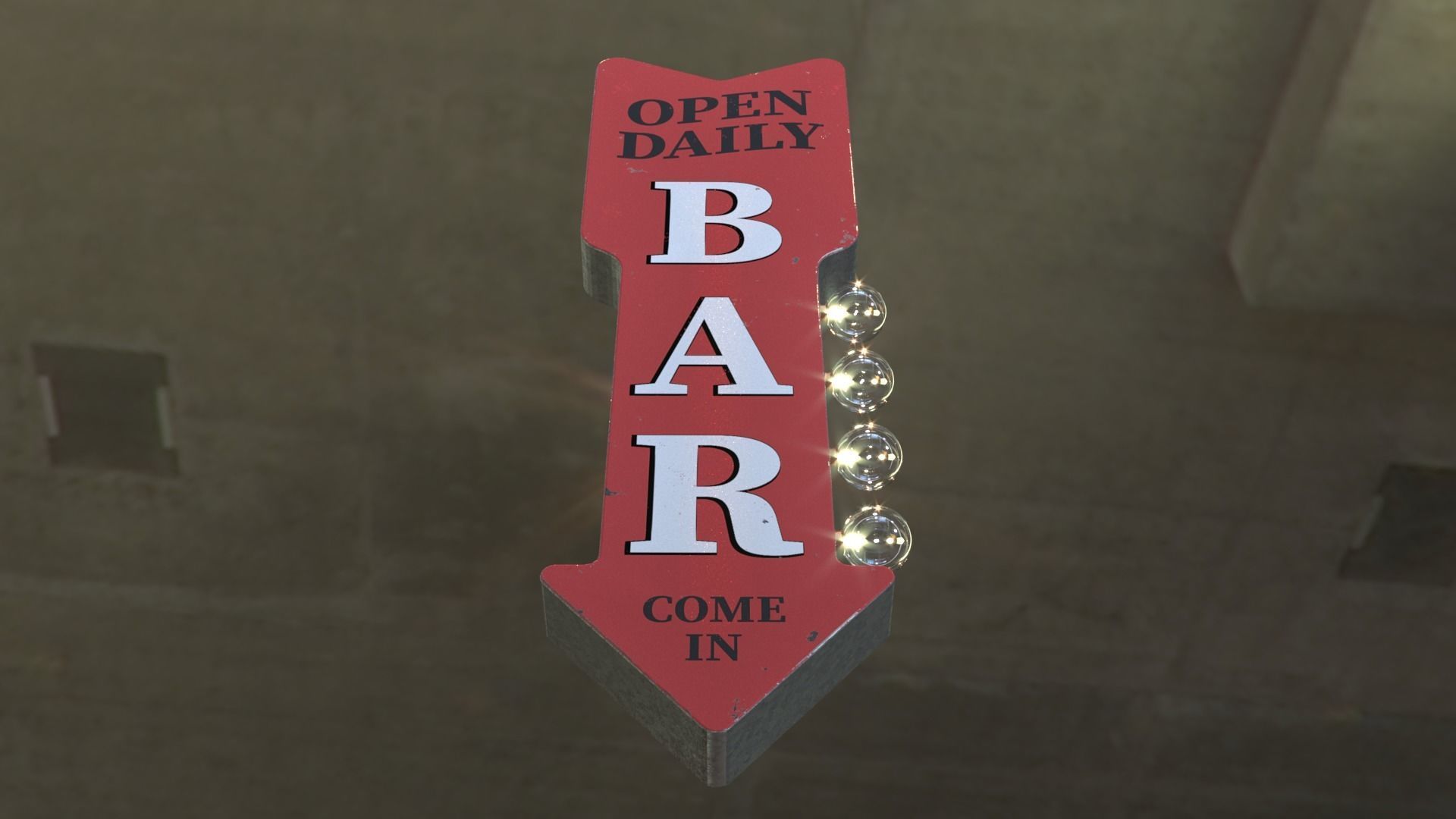 3D model BAR Open Daily sign LED Marquee VR / AR / low-poly | CGTrader