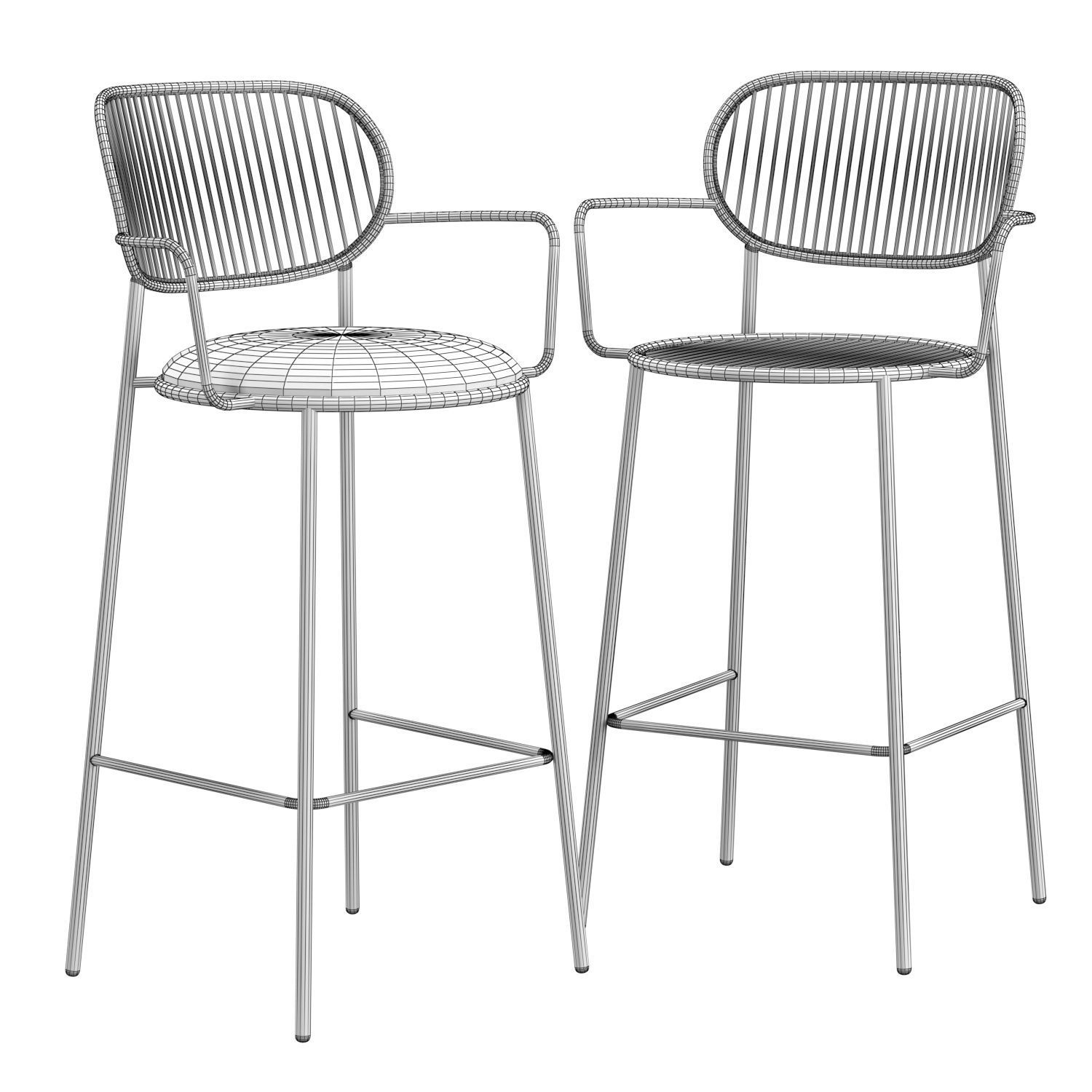 Piper Bar Chair with Armrests 3D model | CGTrader
