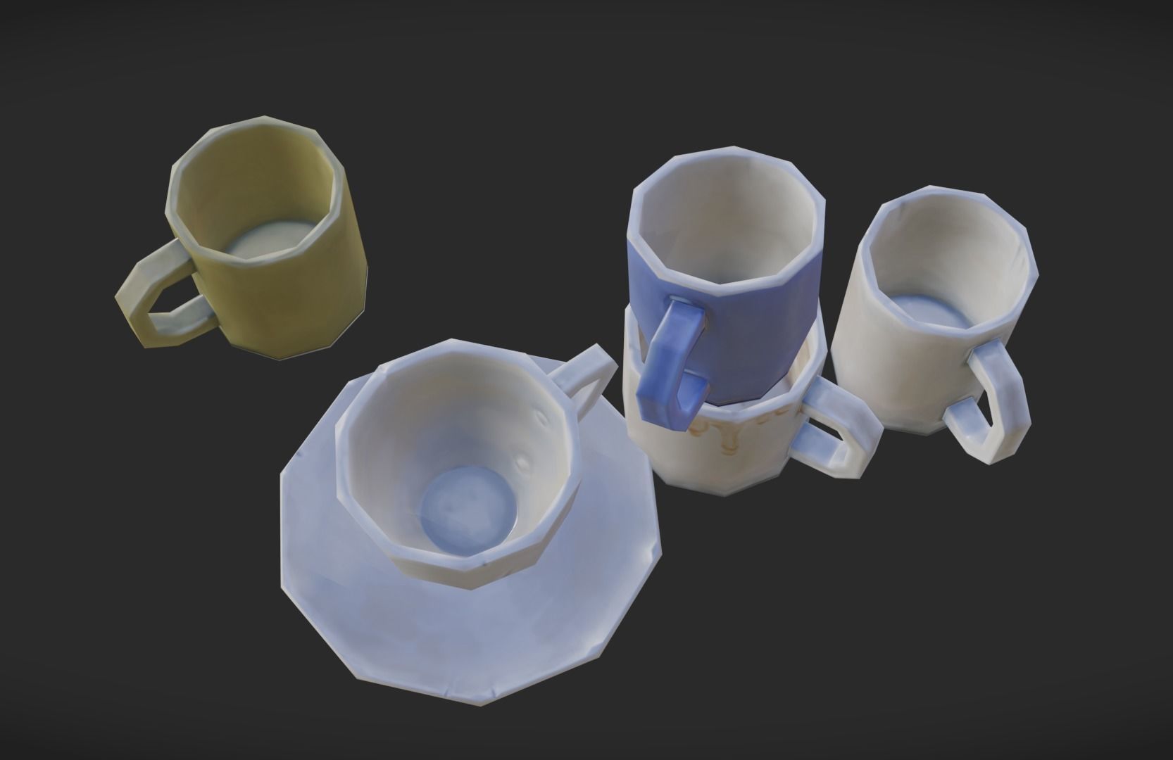 3D model Cups - Stylized VR / AR / low-poly | CGTrader