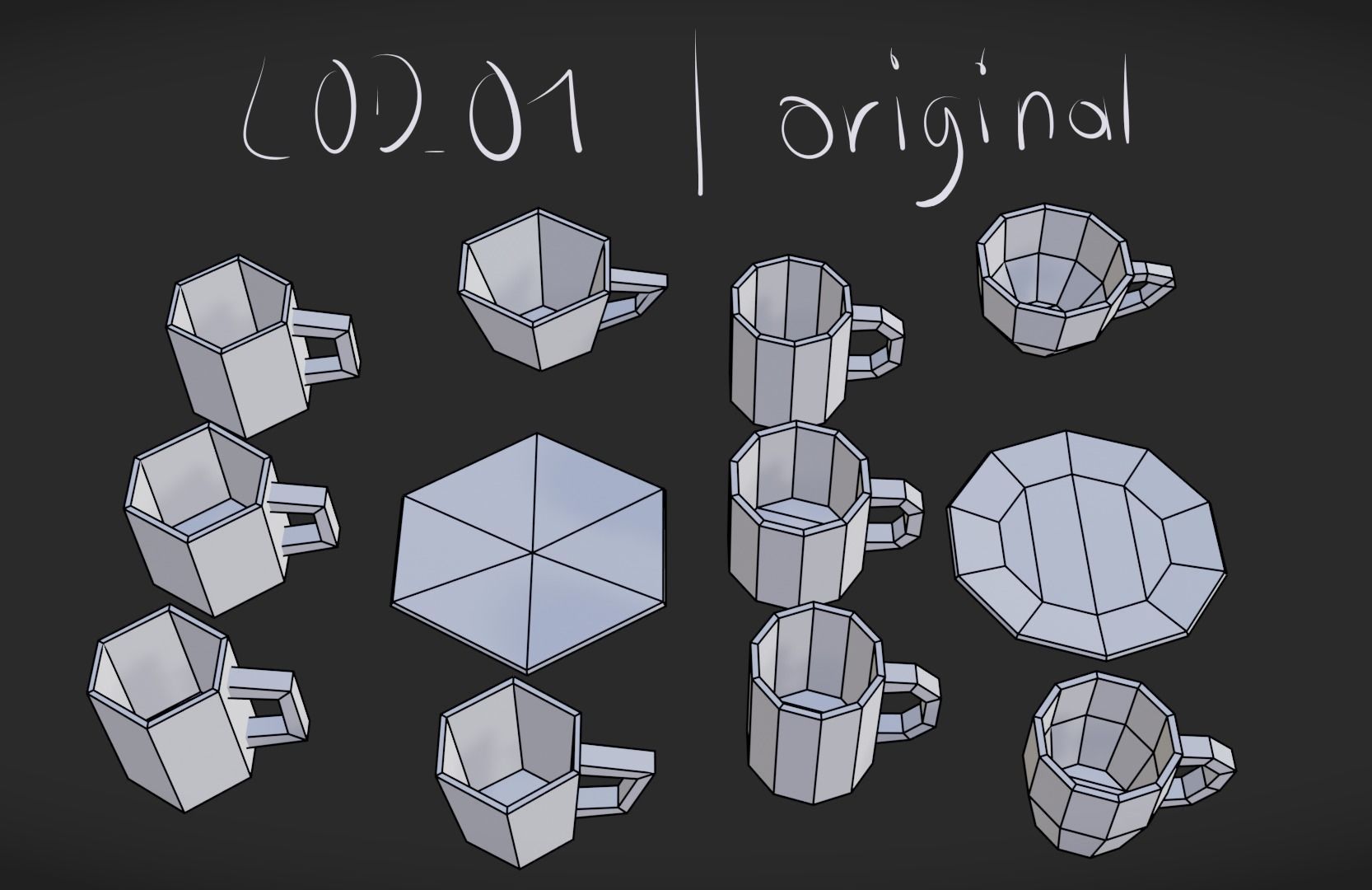 3D model Cups - Stylized VR / AR / low-poly | CGTrader