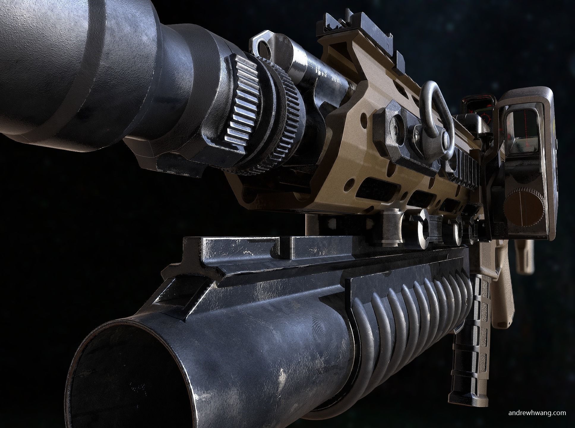 ACR Rifle 2x Color Versions Black and Tan 3D model | CGTrader