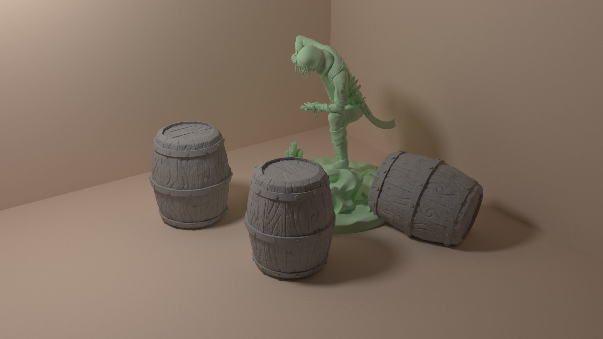 Medieval fantasy barrel 1 3D model 3D printable | CGTrader
