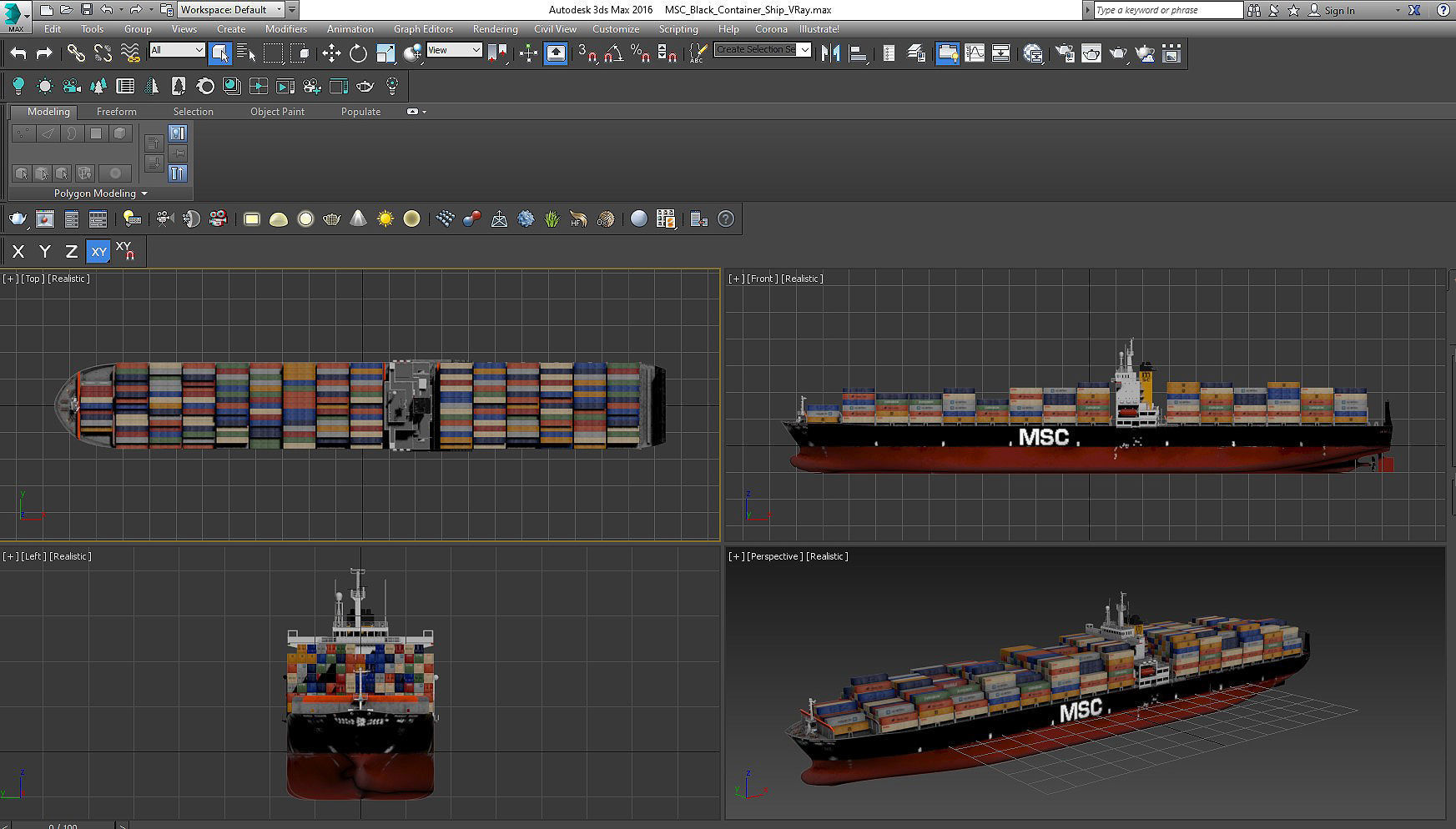 3D model Container ship lowpoly VR / AR / low-poly | CGTrader