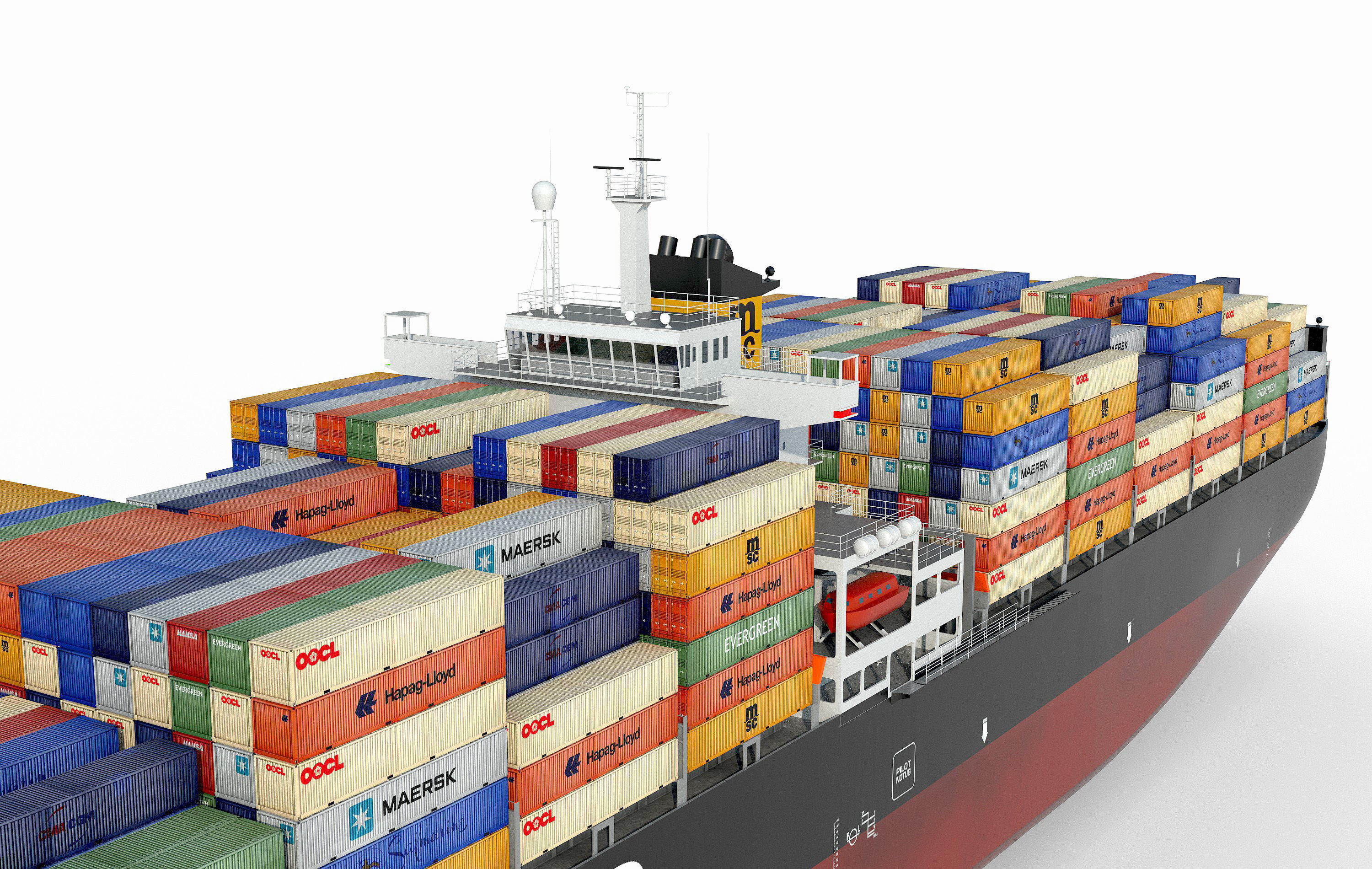 3D model Container ship lowpoly VR / AR / low-poly | CGTrader