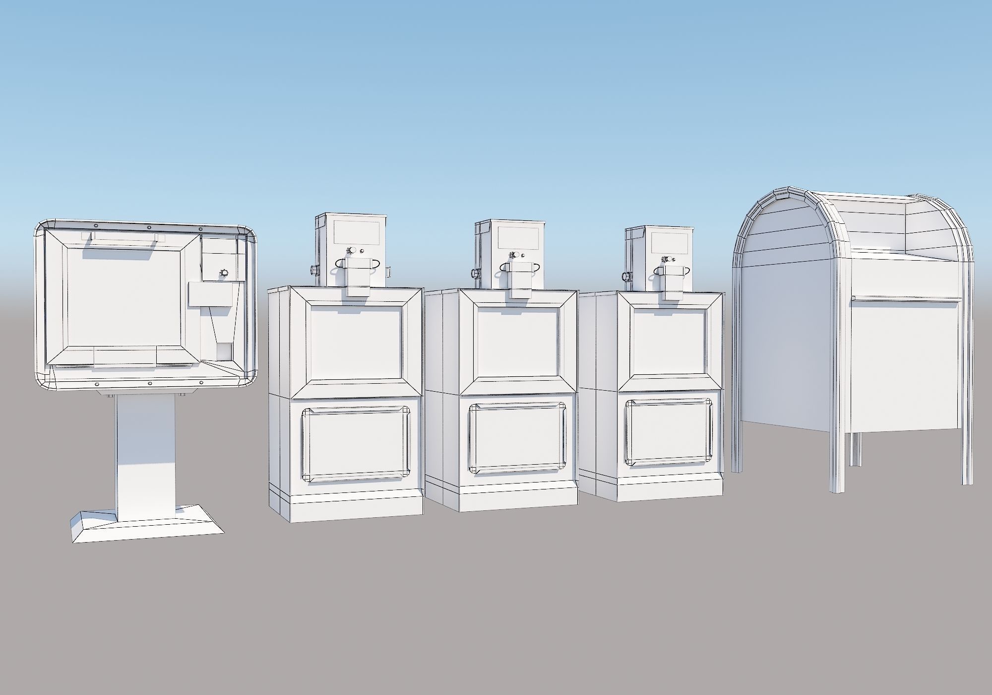 3D model Newspaper Boxes Post box New York City VR / AR / low-poly ...