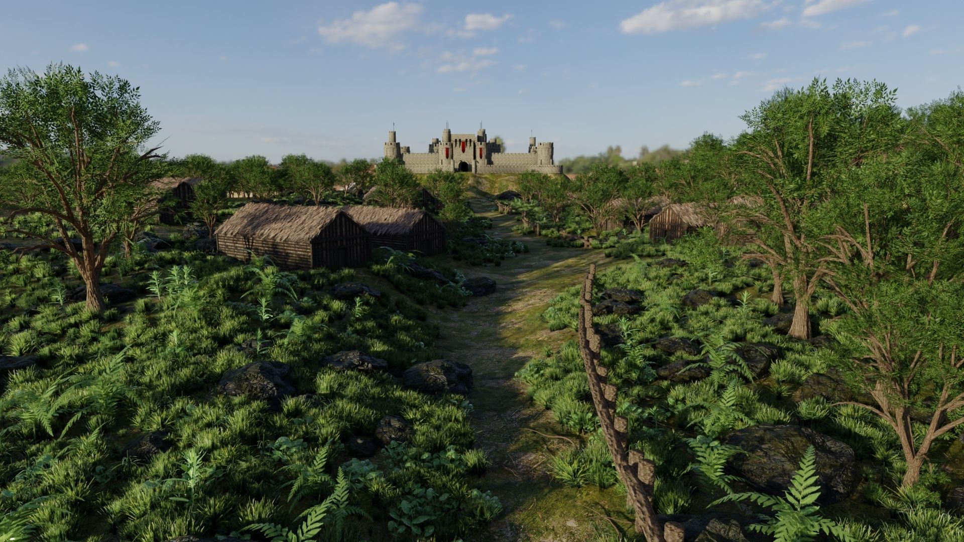 Path to Castle Scene v2 3D model | CGTrader