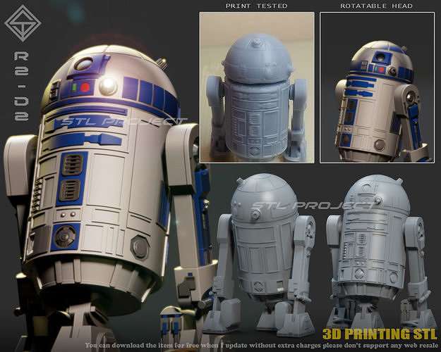 Astromech droid 3D model 3D printable | CGTrader
