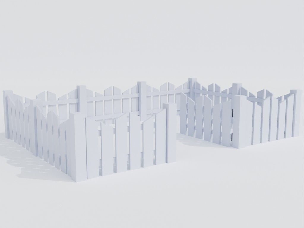 3D model Low poly set of fences VR / AR / low-poly | CGTrader