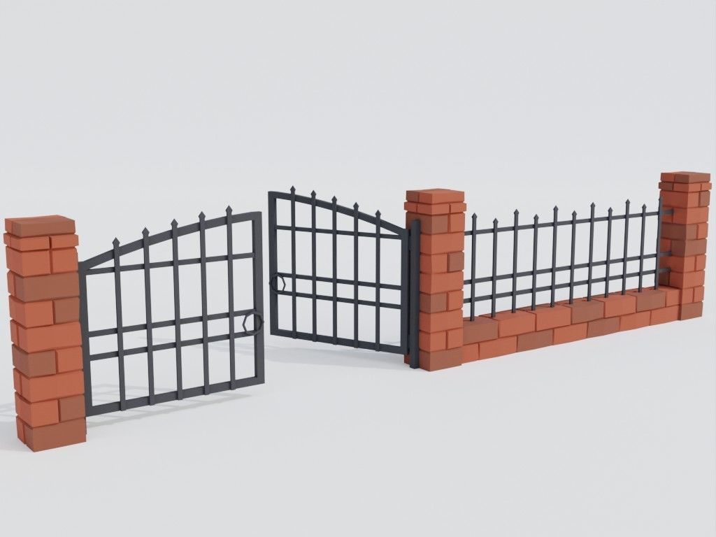 3D model Low poly set of fences VR / AR / low-poly | CGTrader
