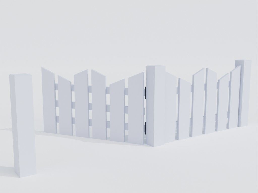 3D model Low poly set of fences VR / AR / low-poly | CGTrader