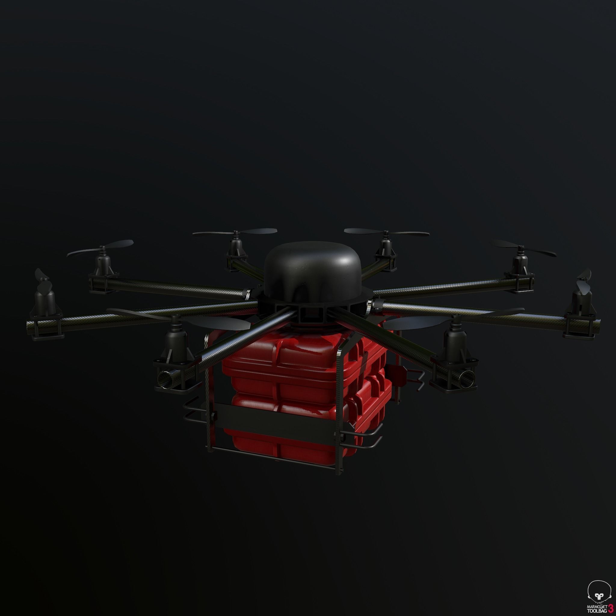 Cargo drone-medic and package 3D model | CGTrader