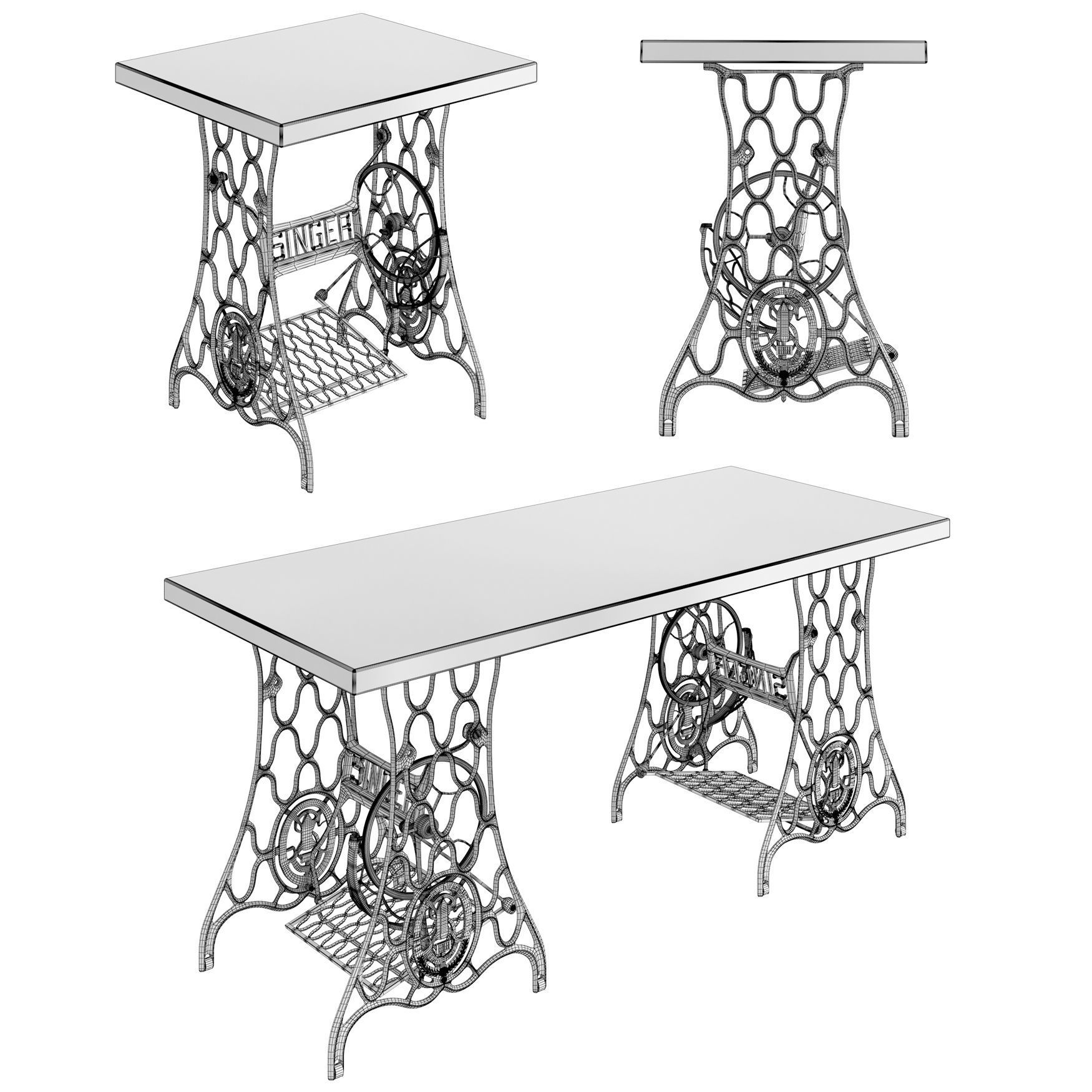 SINGER Table 3D model | CGTrader
