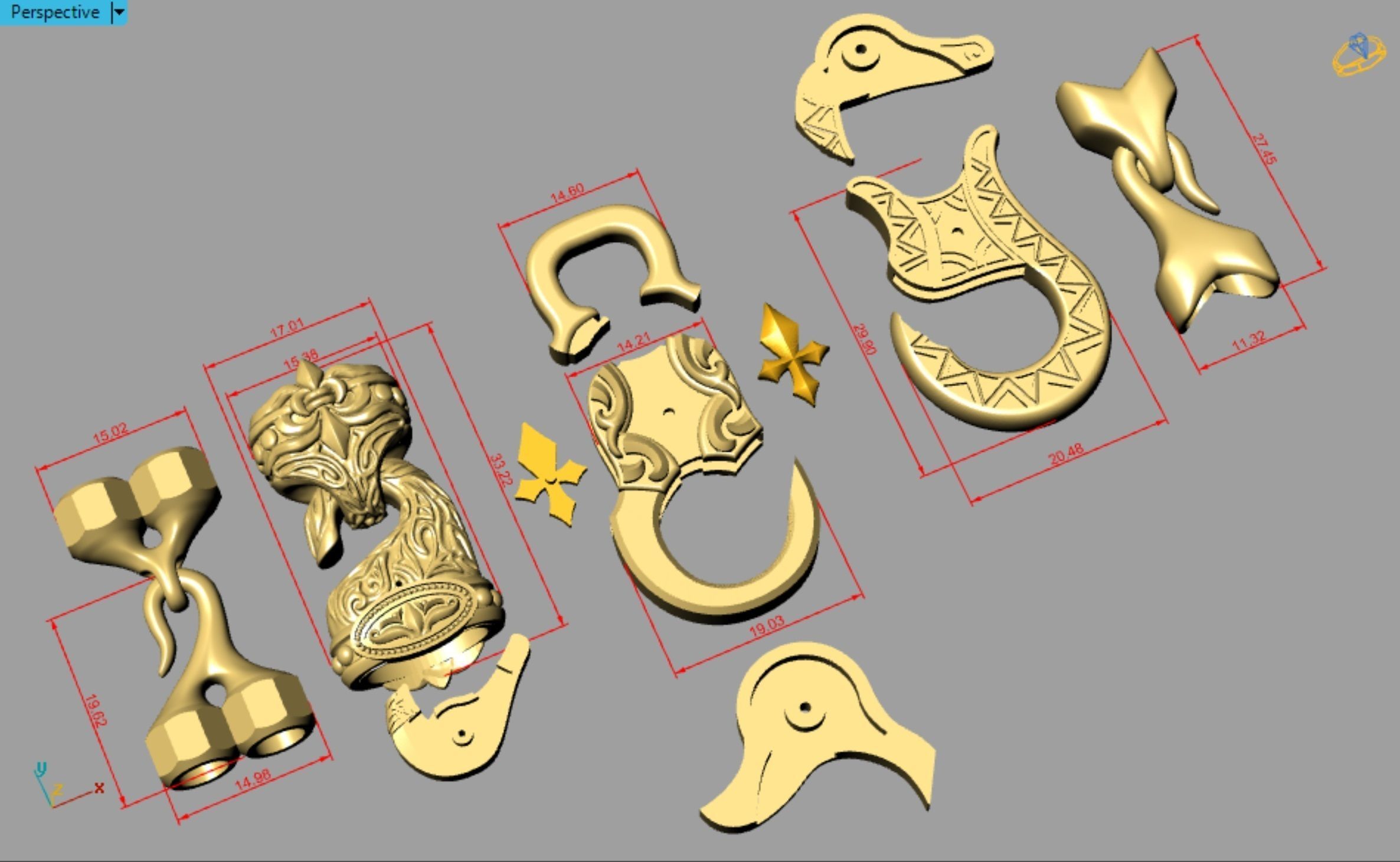 Jewelry Locks 3D model 3D printable | CGTrader