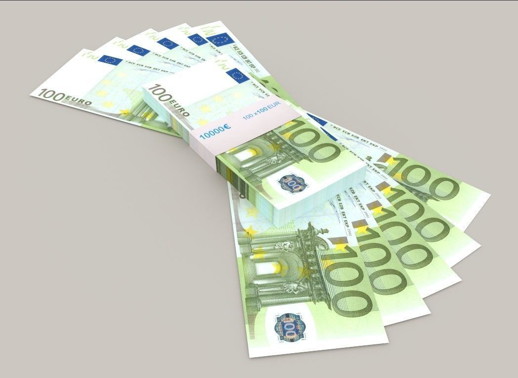 100 euro banknote packs 3D model | CGTrader