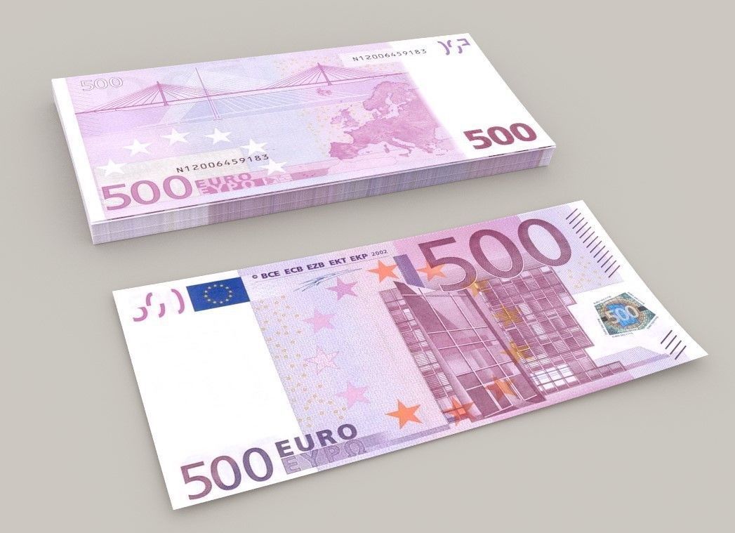 500 euro banknote packs 3D model | CGTrader