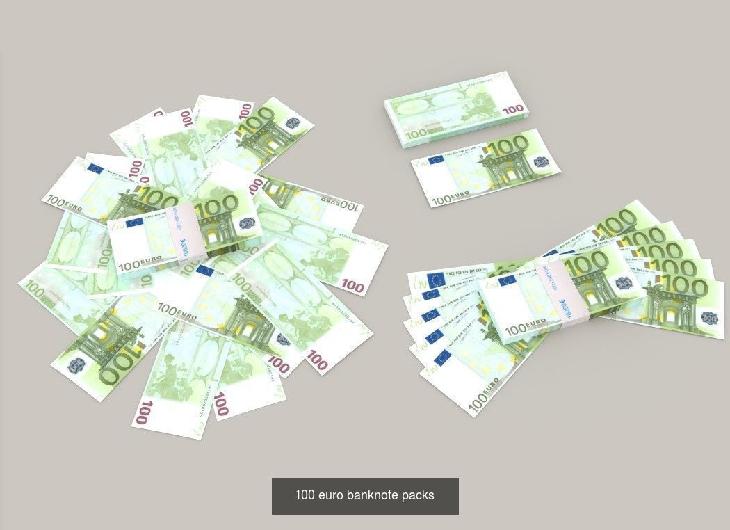 Euro banknote packs collection | CGTrader